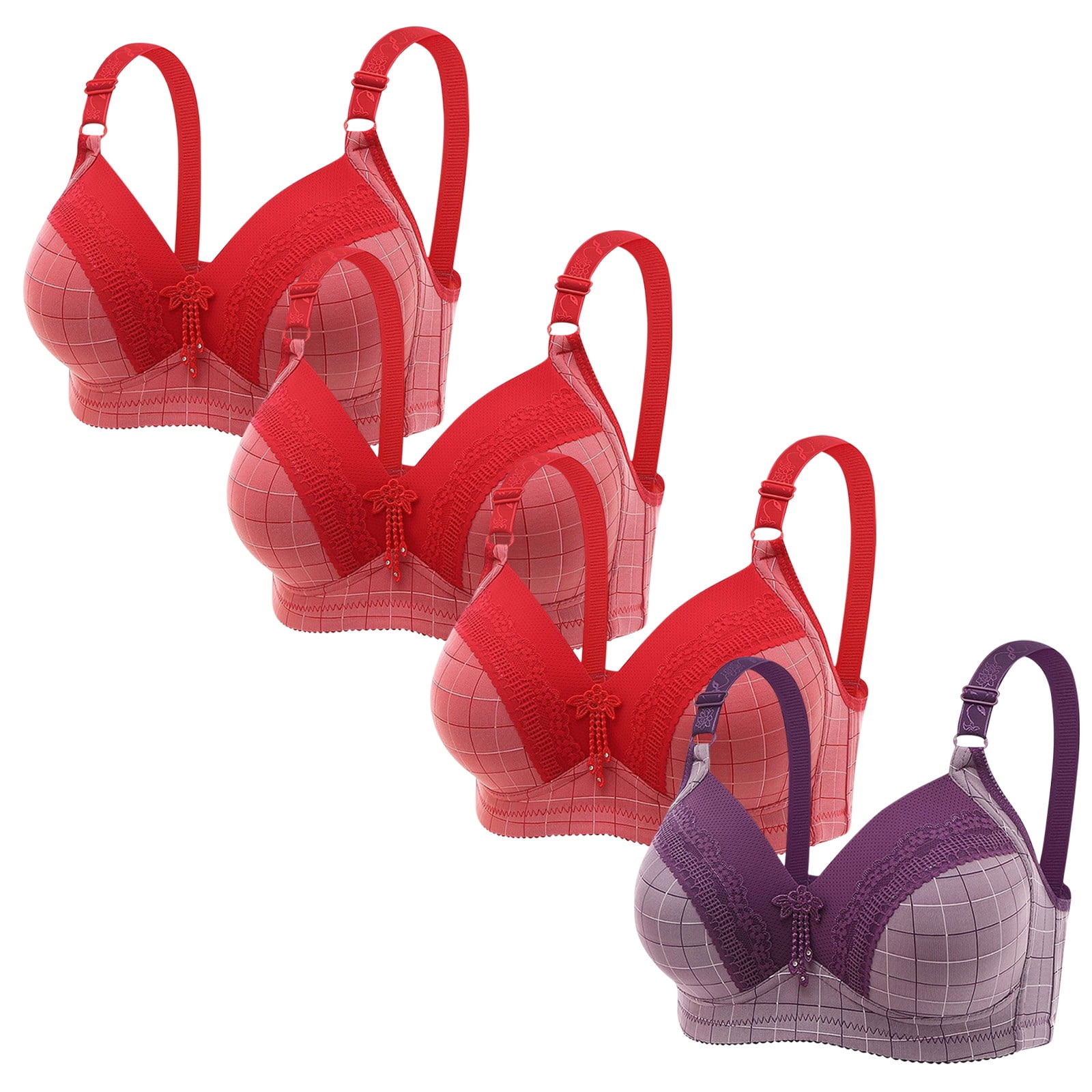 XFLWAM Daisy Bras for Older Women Front Closure Bras Push Up Bra No ...