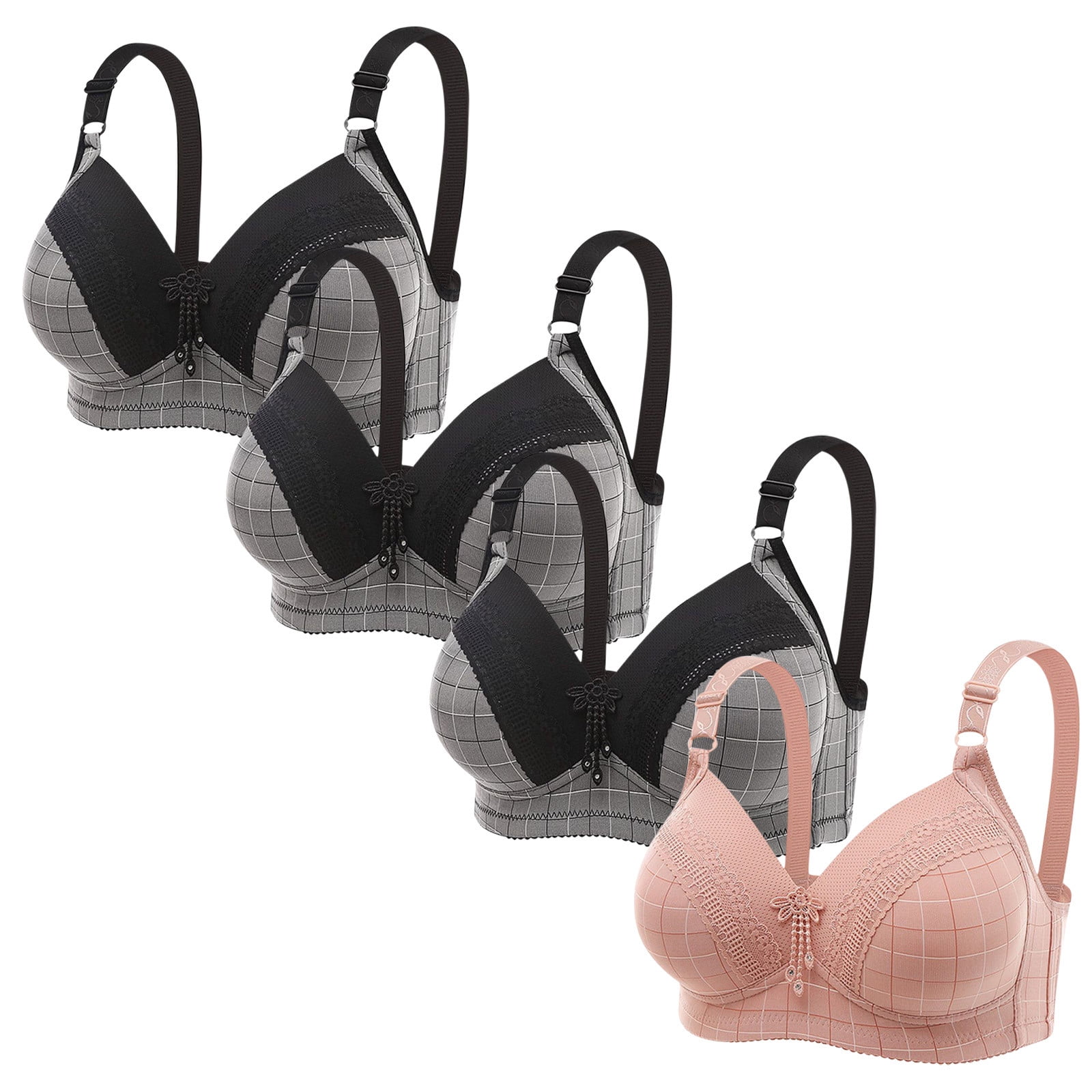 XFLWAM Daisy Bras for Older Women Front Closure Bras Push Up Bra No ...