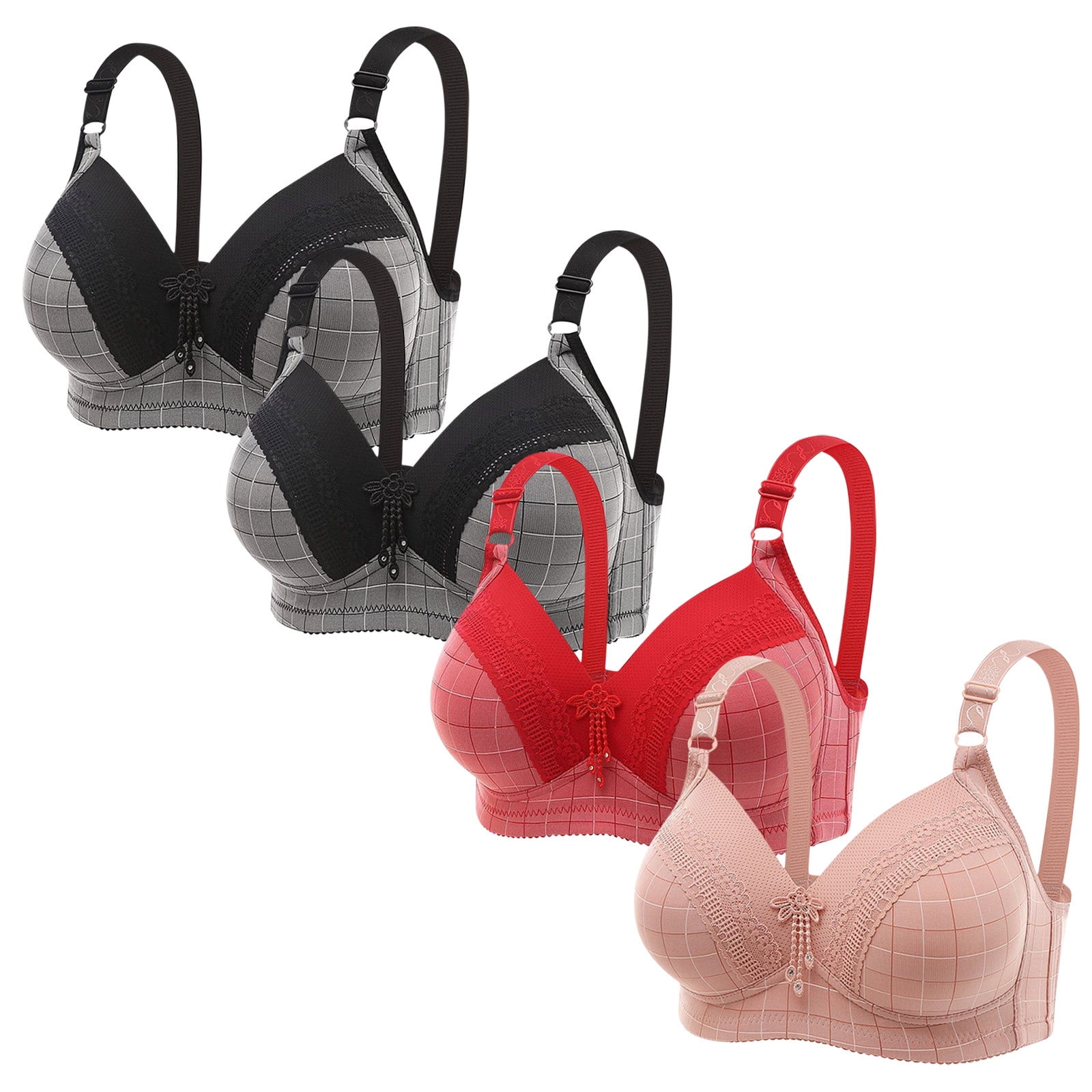 XFLWAM Daisy Bras for Older Women Front Closure Bras Push Up Bra No ...