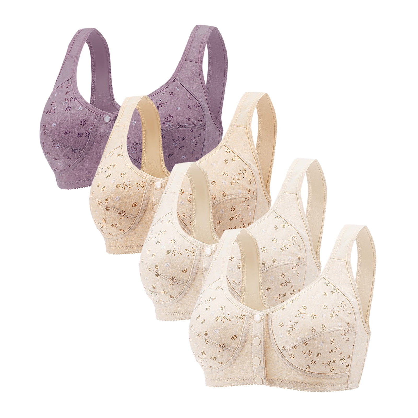 XFLWAM Daisy Bras for Older Women Daisy Bra for Seniors Front Closure ...