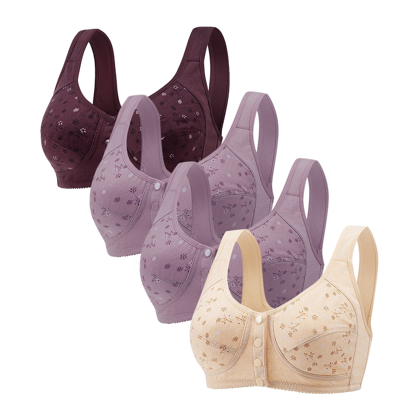 XFLWAM Daisy Bras for Older Women Daisy Bra for Seniors Front Closure ...