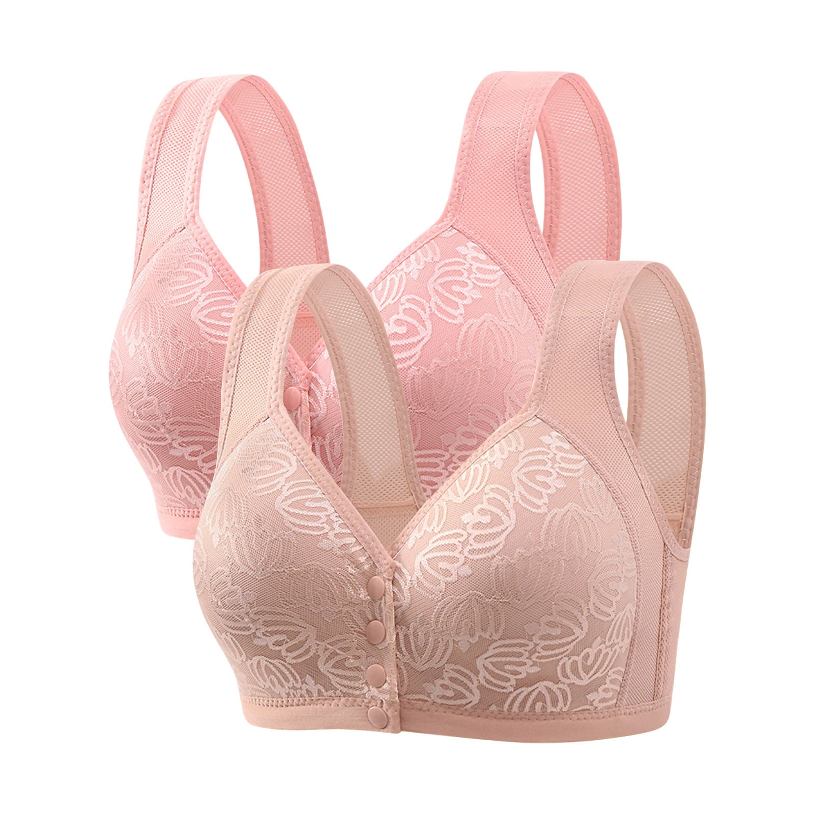 XFLWAM Daisy Bras for Older Women Front Closure Bras Push Up Bra No ...