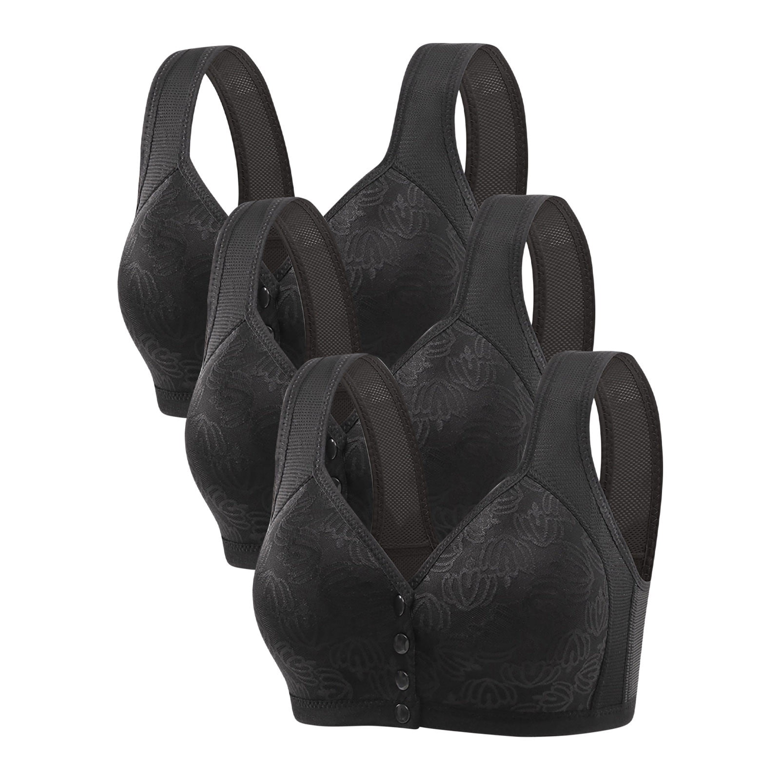 XFLWAM Daisy Bras for Older Women Front Closure Bras Push Up Bra No ...