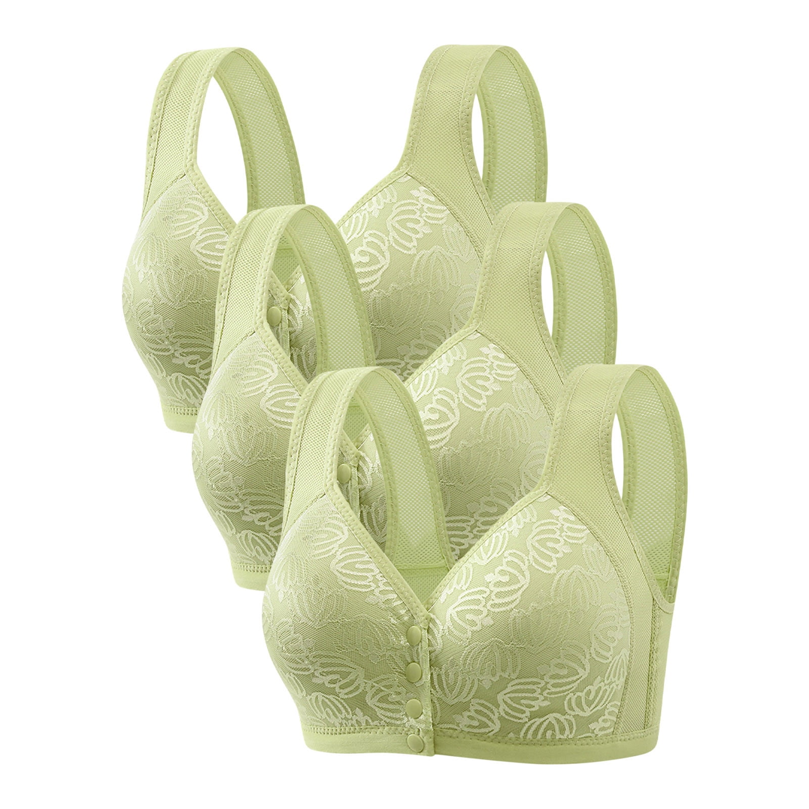 XFLWAM Daisy Bras for Older Women Front Closure Bras Push Up Bra No ...