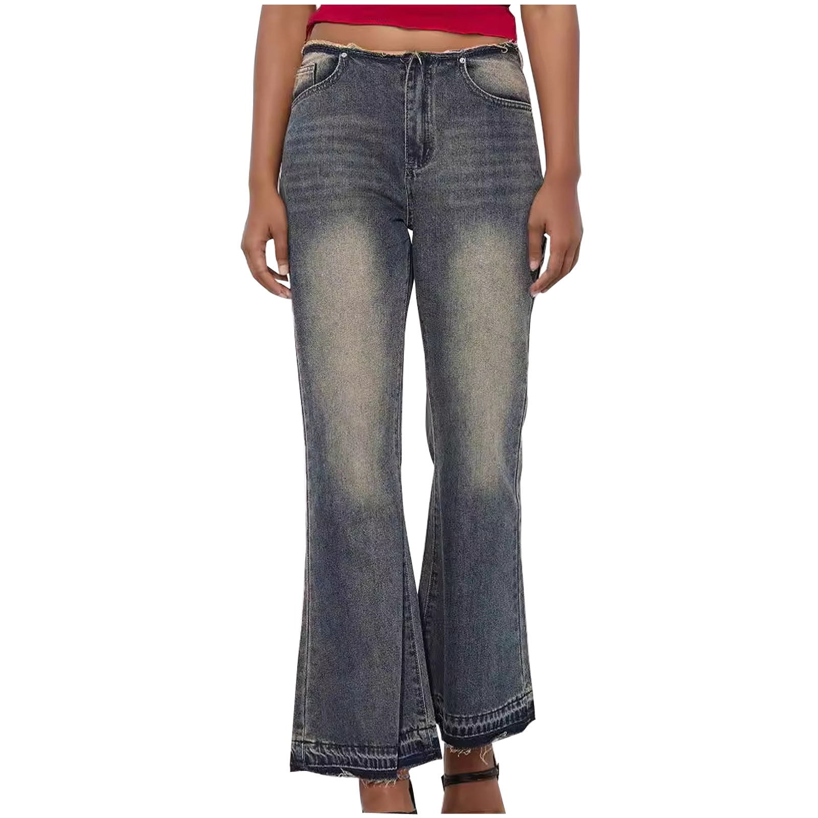 XFLWAM High Waisted Bell Bottom Jeans for Women Flare Jeans Stretch ...