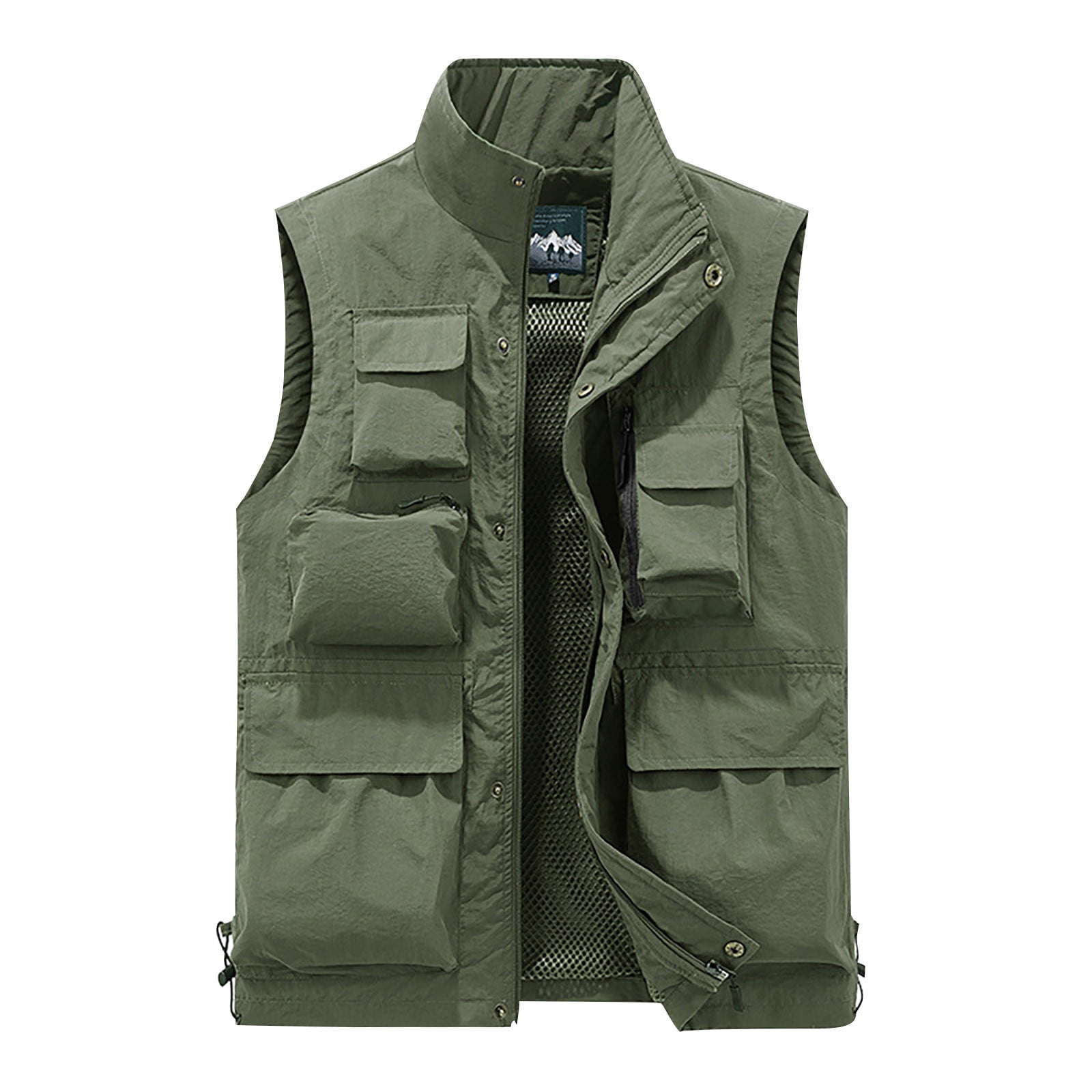XFLWAM Men's Cargo Utility Vest Travel Fishing Work Outdoor Safari Vest ...