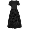 Xflwam Women Medieval Renaissance Dress Square Neck Short Sleeve