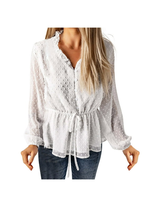 White Blouses With Ruffles