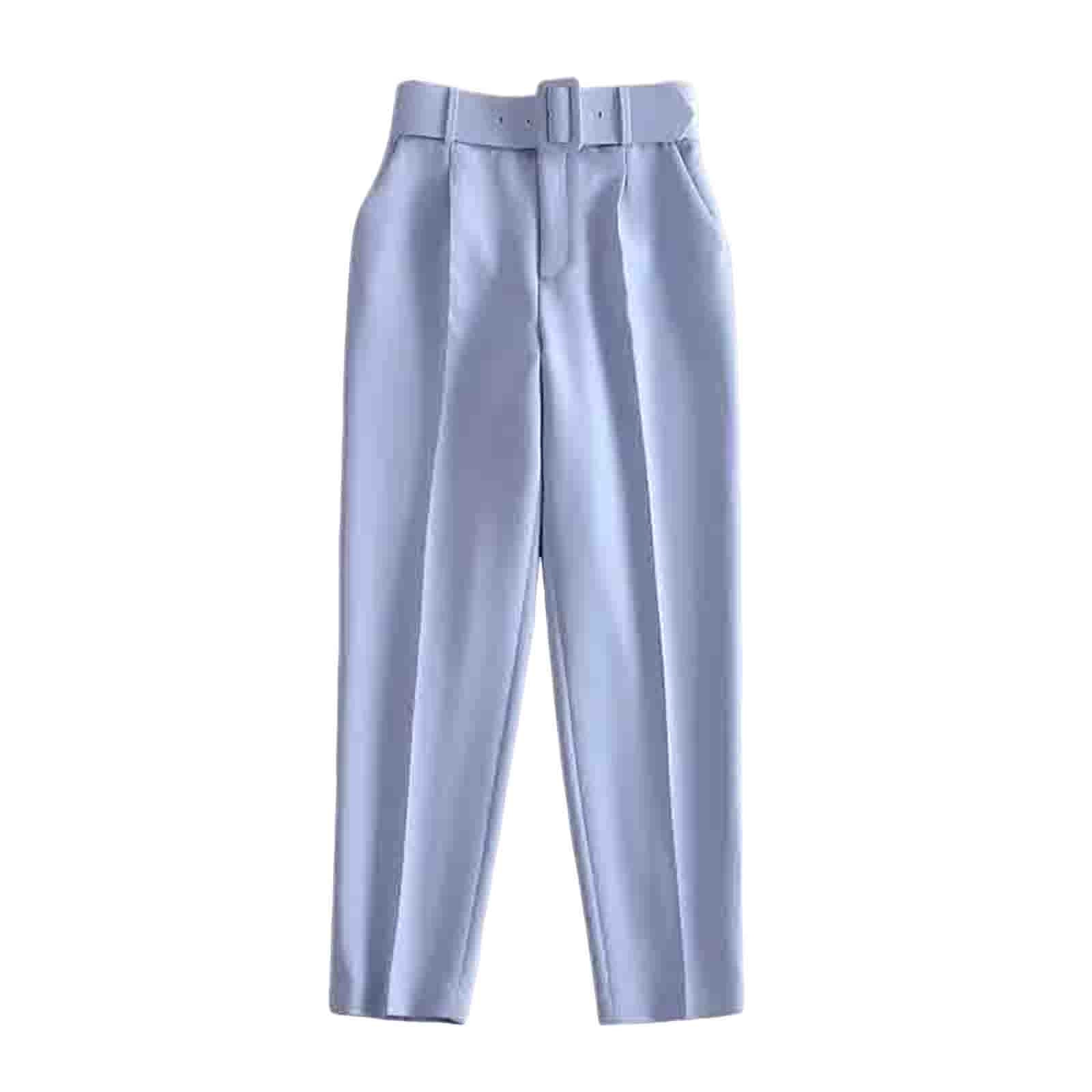 XFLWAM Women's Solid Suit Pants Business Casual Slim Fit Trousers ...