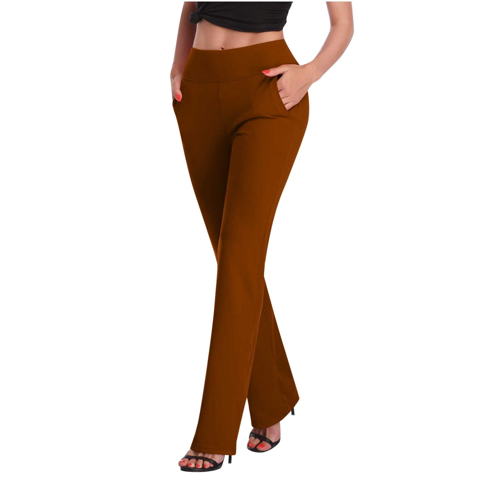 XFLWAM Women's Yoga Dress Pants, Stretchy Work Slacks, Business Casual ...
