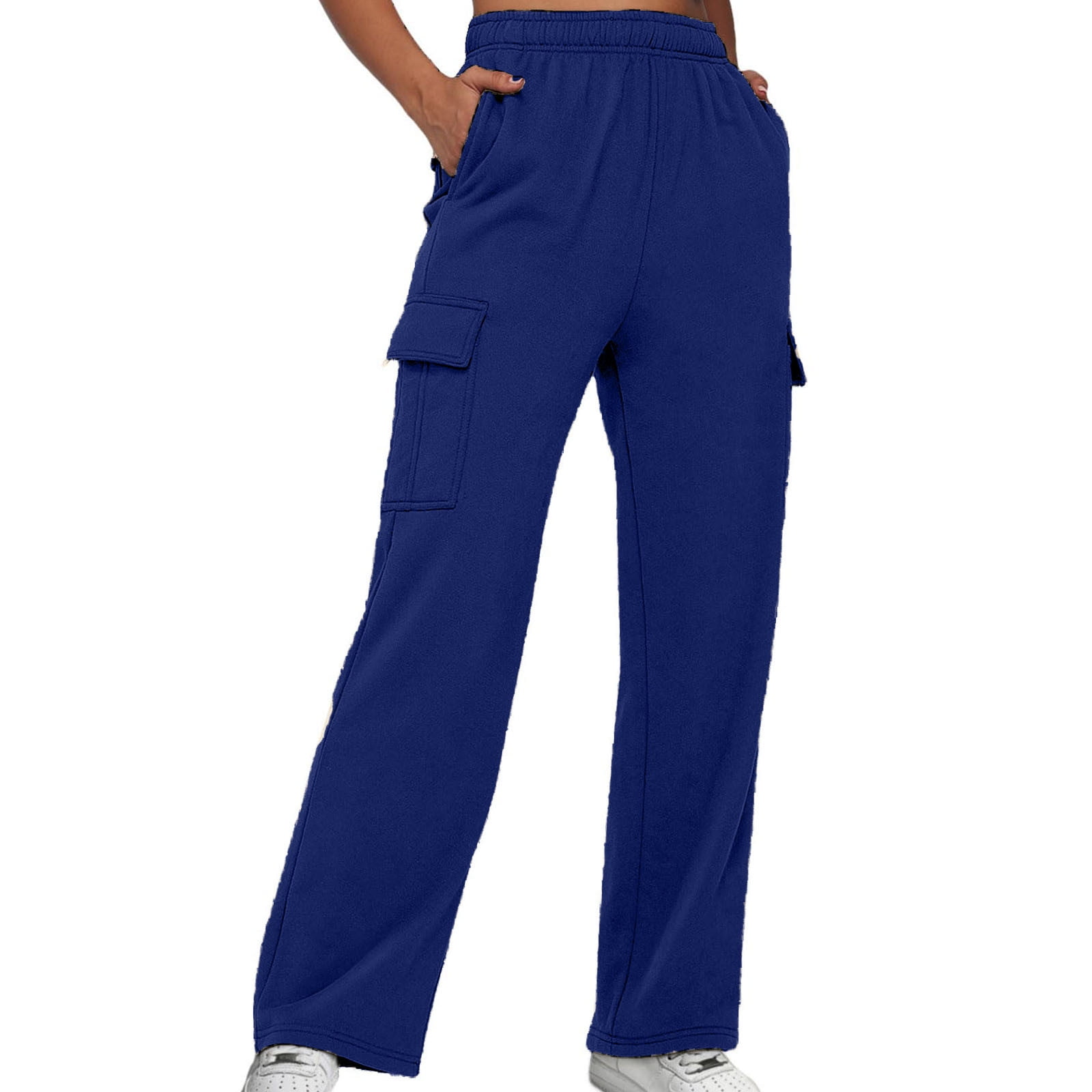 XFLWAM Womens Cargo Sweatpants Casual Baggy Fleece High Waisted Joggers ...