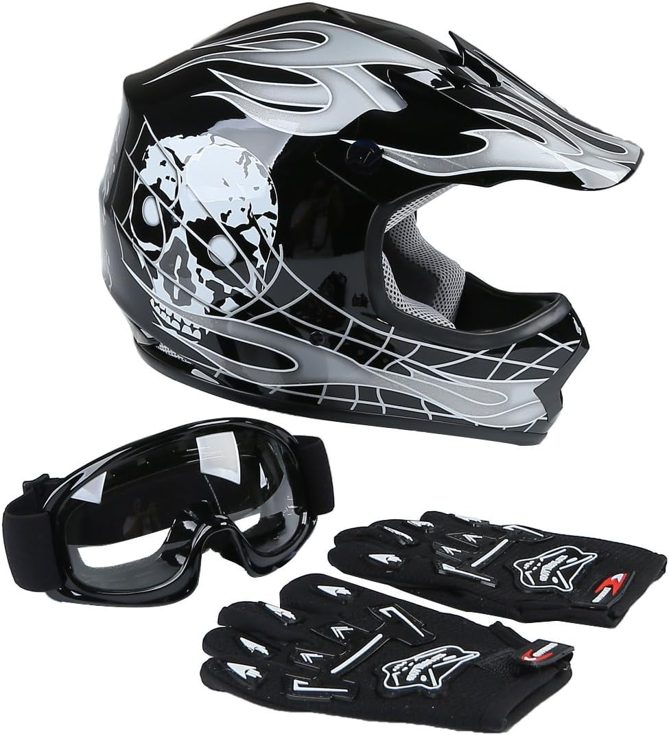 XFMT DOT Youth Kids Motocross Offroad Street Dirt Bike Helmet W/Goggles ...