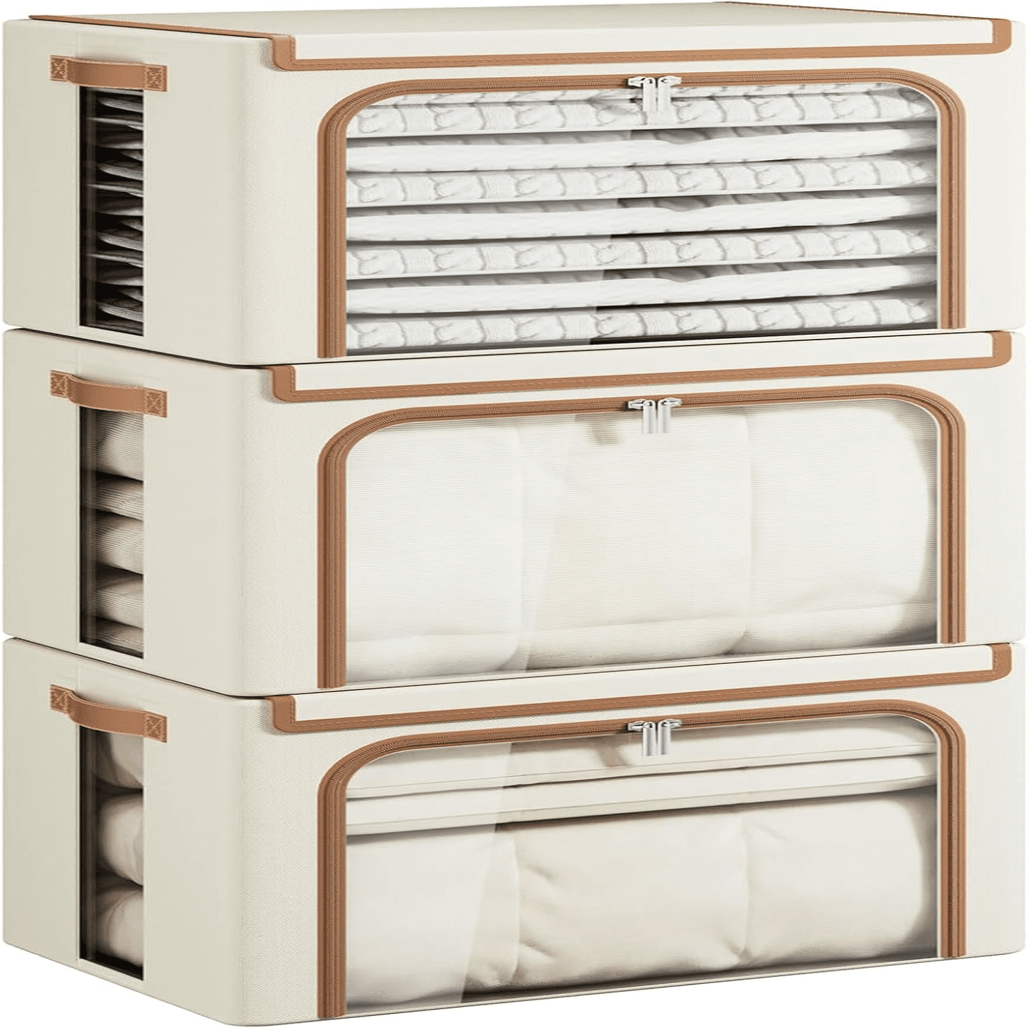 XFUTCVUT Clothes Storage Bins with Metal Frame 40L Foldable Clothing ...