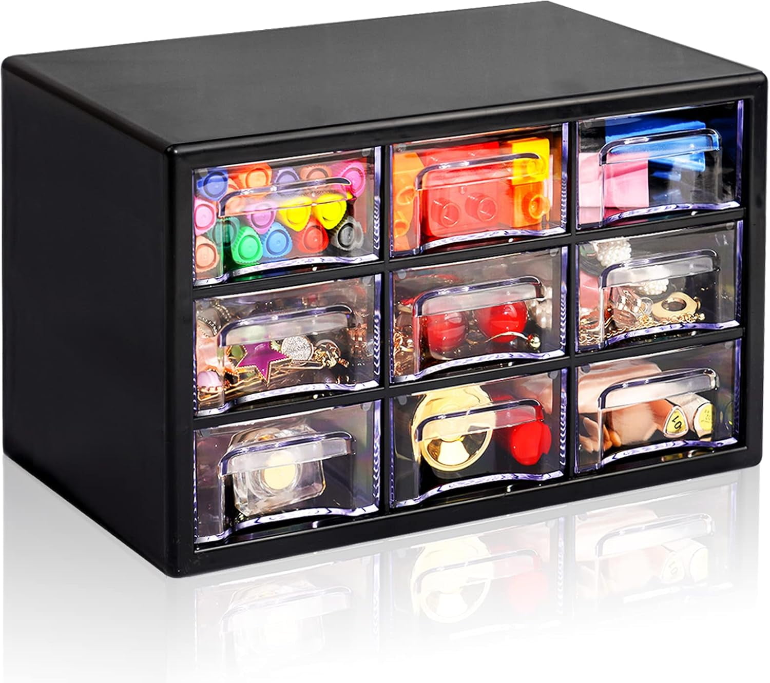 XFUTCVUT Desk Storage Organizer with 9 Drawers Stackable Desktop Craft ...