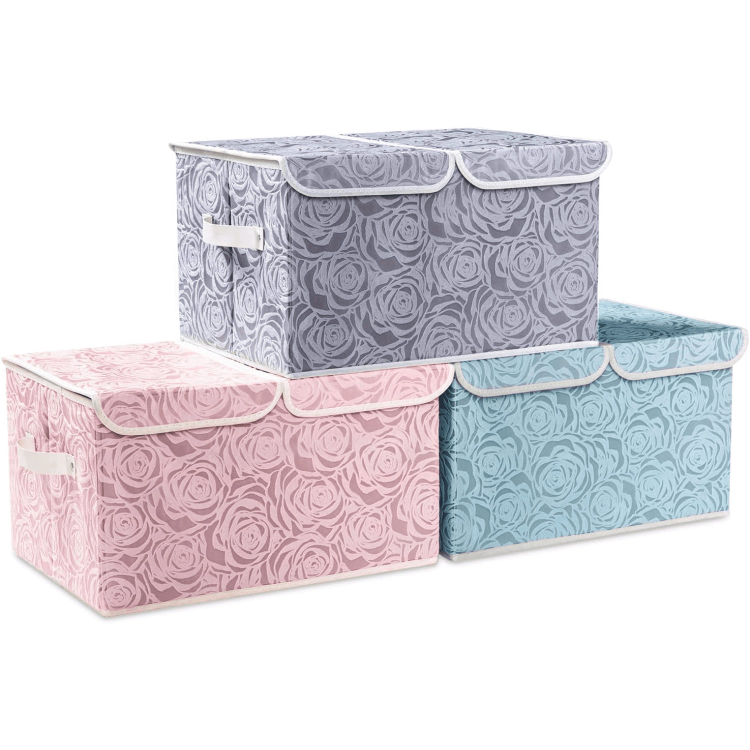 XFUTCVUT KFHDMCV Collapsible Storage Boxes with Lids [5-Pack] Fabric ...