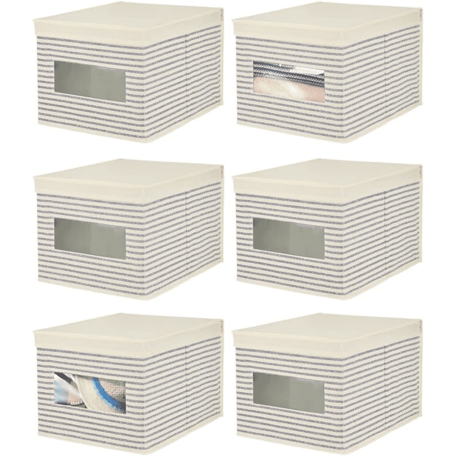 XFUTCVUT Large Fabric Stackable Closet Organizer - Clear Window/Lid for ...