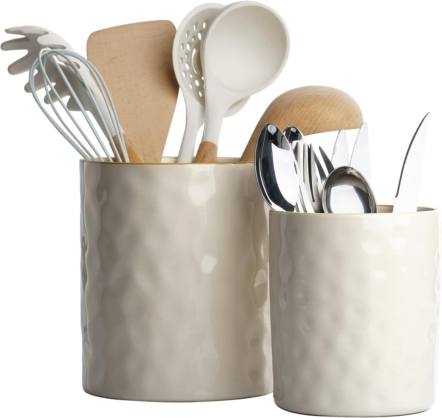xucix Milkyway Kitchen Utensil Holder for Countertop 7.2"+5.8" Ceramic ...