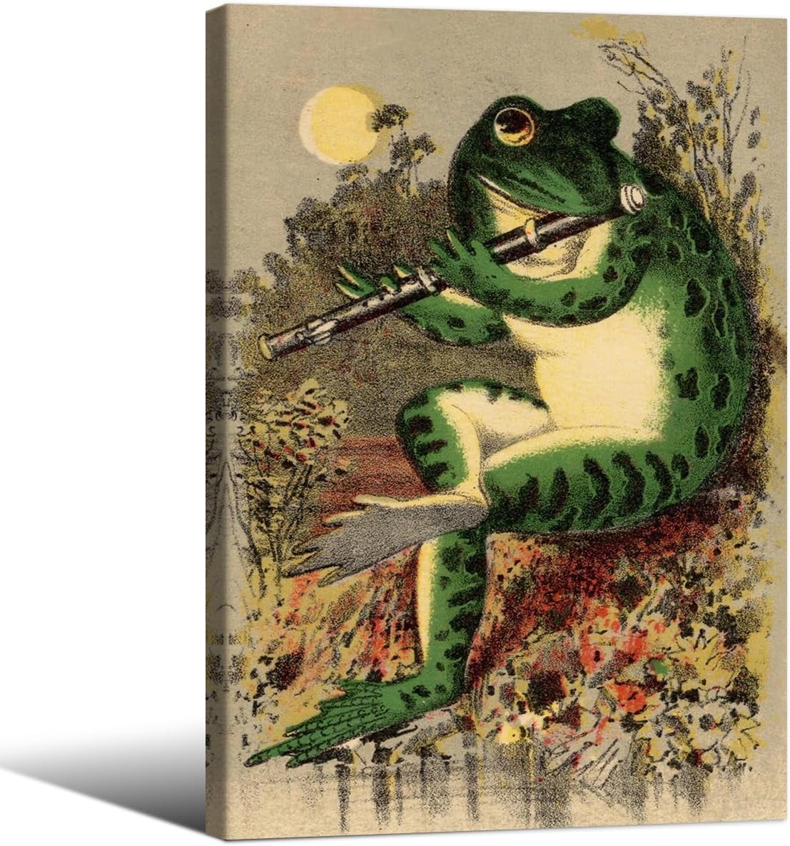 XFX Framed Retro Frog Poster Funny Banjo Frog Canvas Wall Art Posters ...