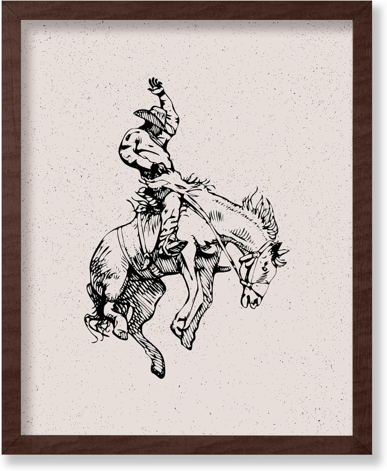 XFX Rodeo Poster - Retro Cowboy on Bucking Horse Print - Cowboy Art ...