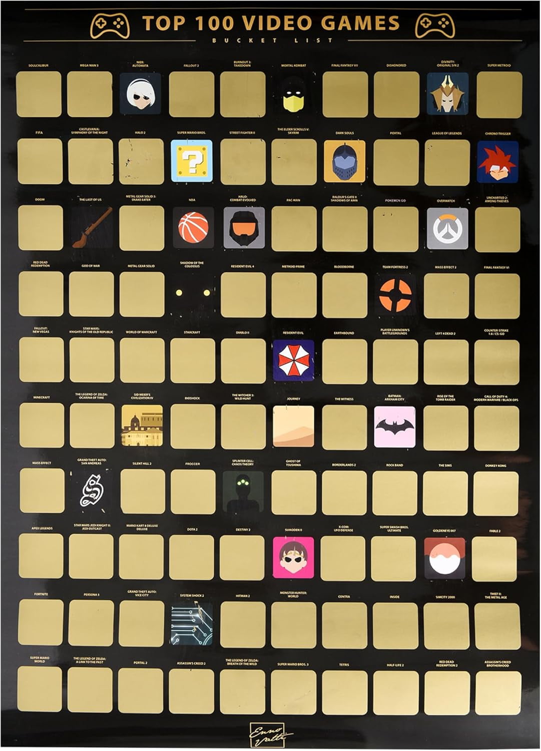 XFX-POSTERS-Top 100 Video Games Bucket List Scratch Poster - Modern ...