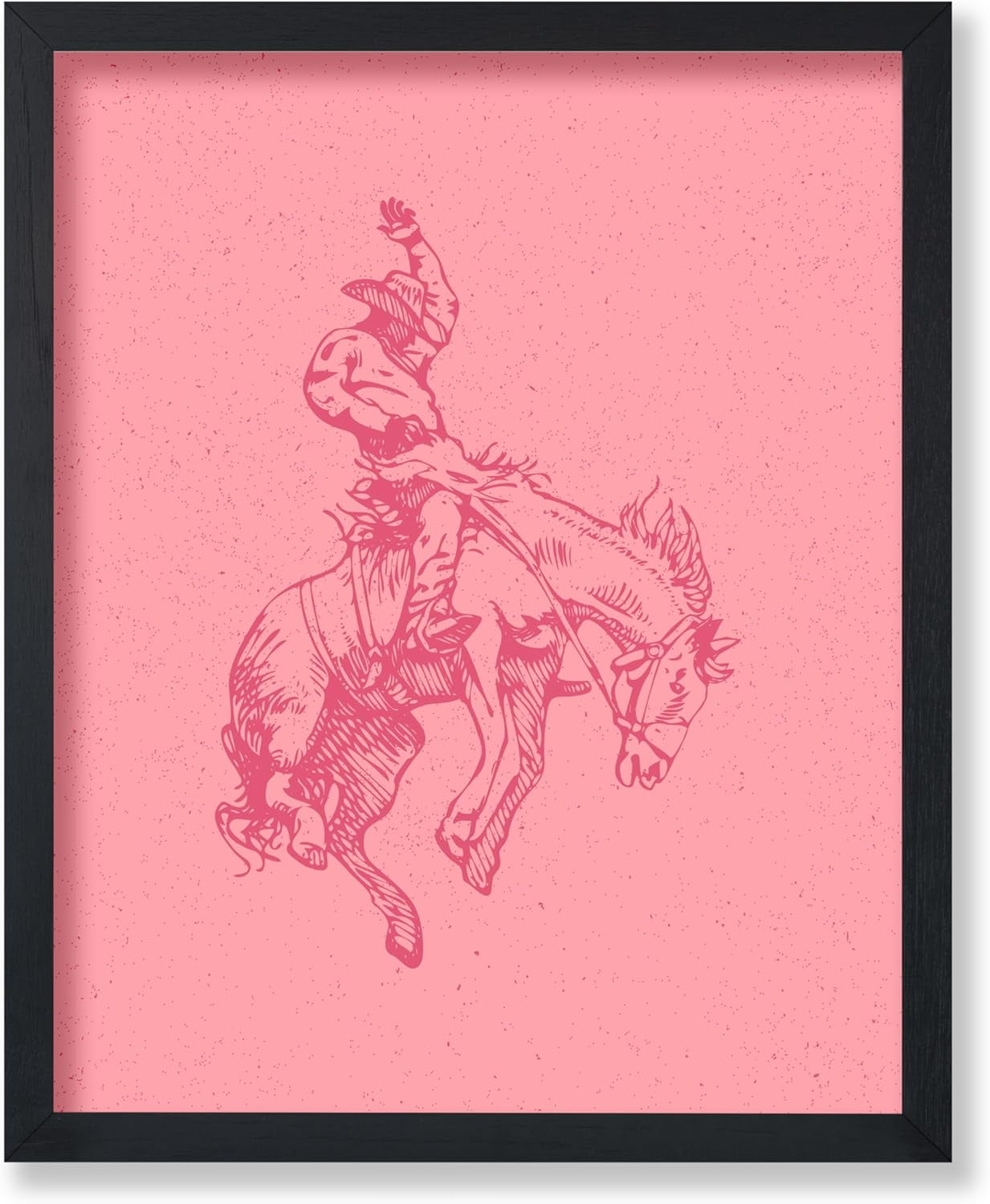 XFX Pink Rodeo Poster - Retro Cowboy on Bucking Horse Print - Cowboy ...
