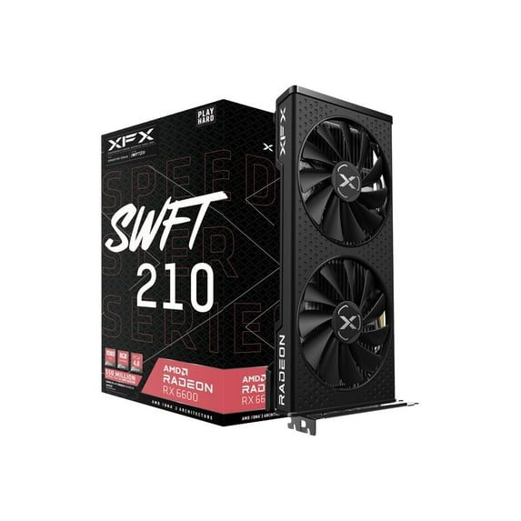 XFX, AMD Radeon RX 6600 Graphics Card, 8 GB GDDR6, 1080p Gaming ...
