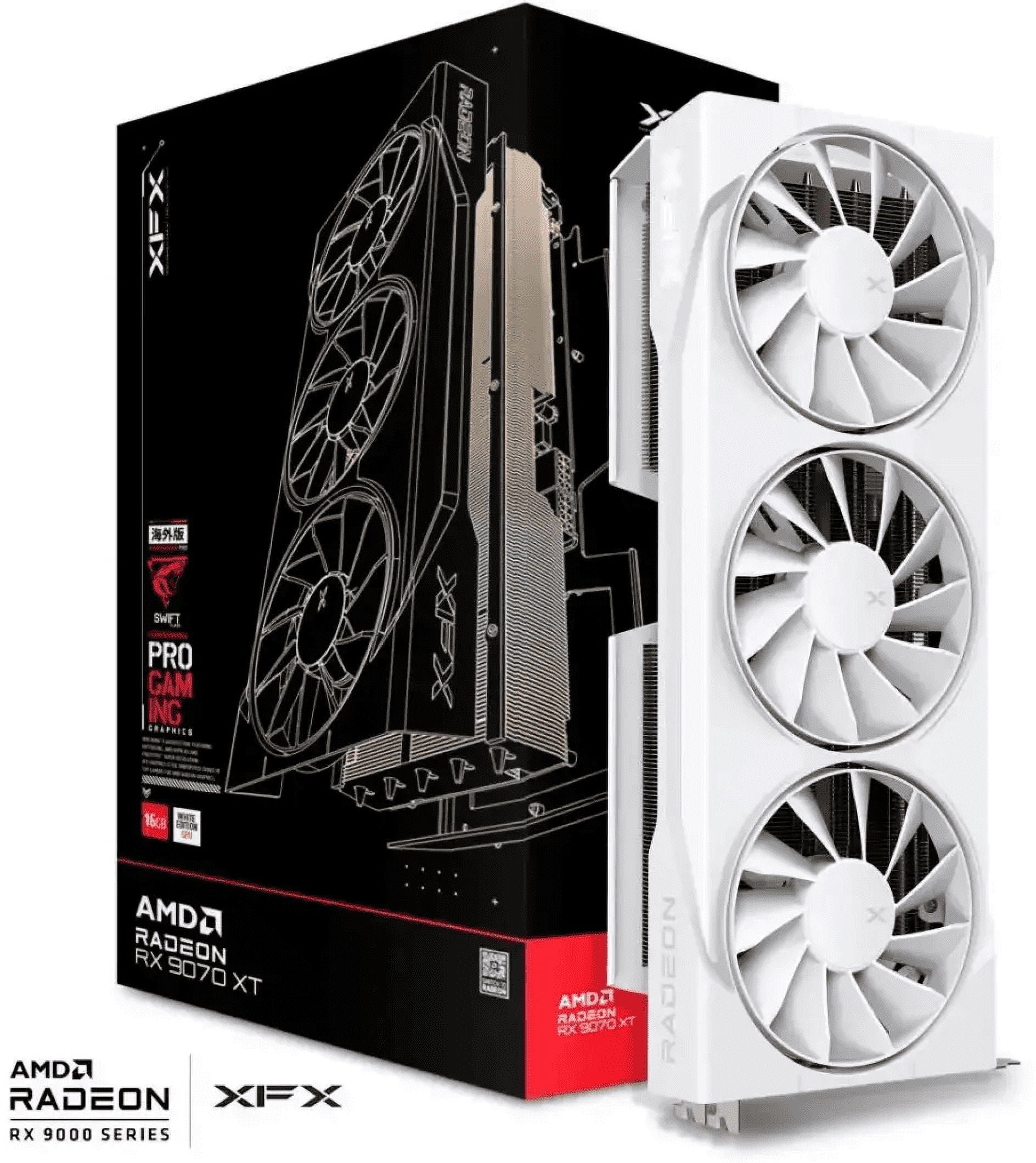 XFX Swift AMD Radeon RX 9070XT White Triple Fan Gaming Edition - Walmart.com
