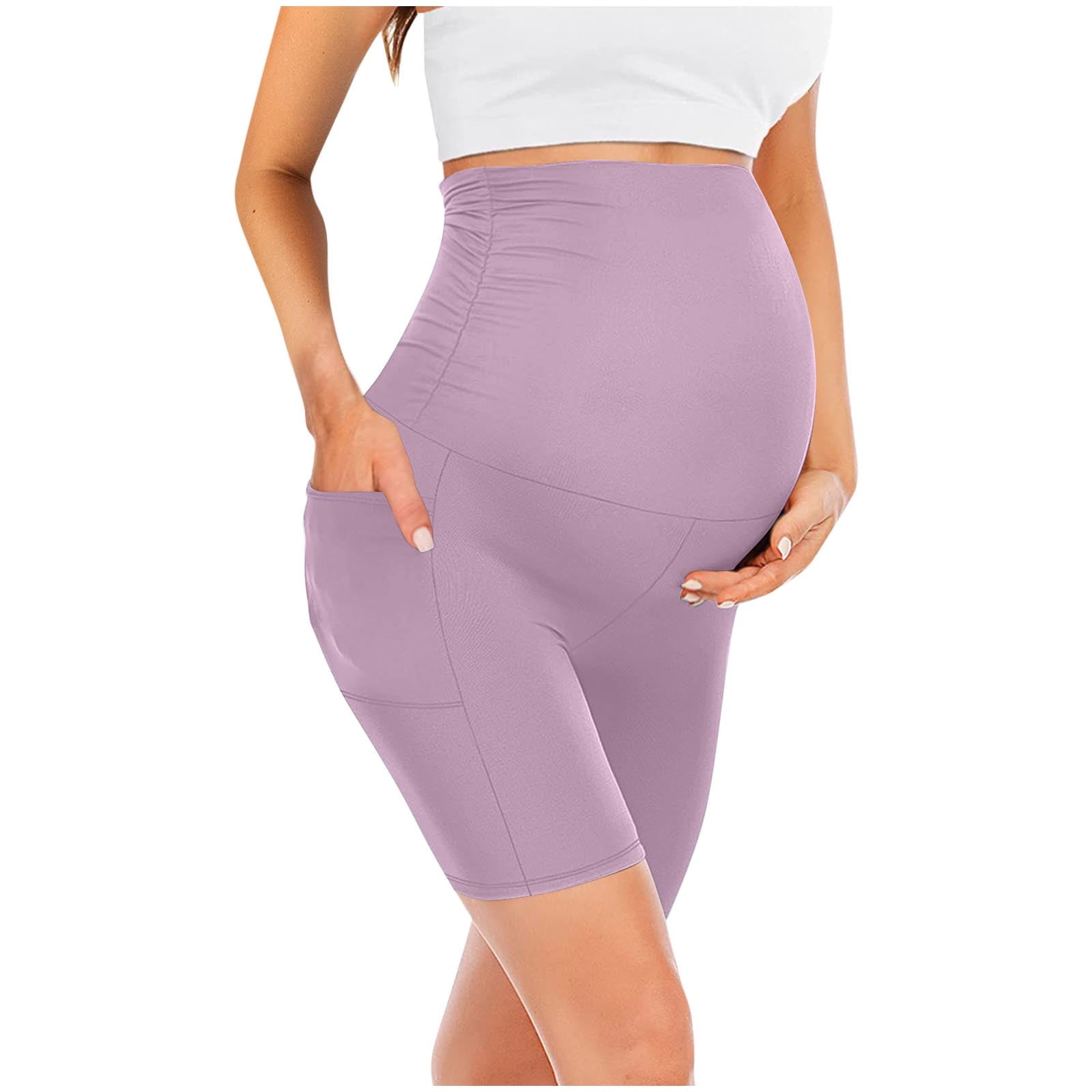 XFYSSS Pregnant Women's Belly Support Pants High Waisted Slim Fit ...