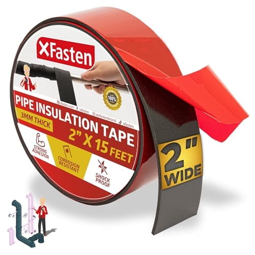 XFasten Foam Pipe Insulation Tape 2 Inch x 15 Feet - Walmart.com