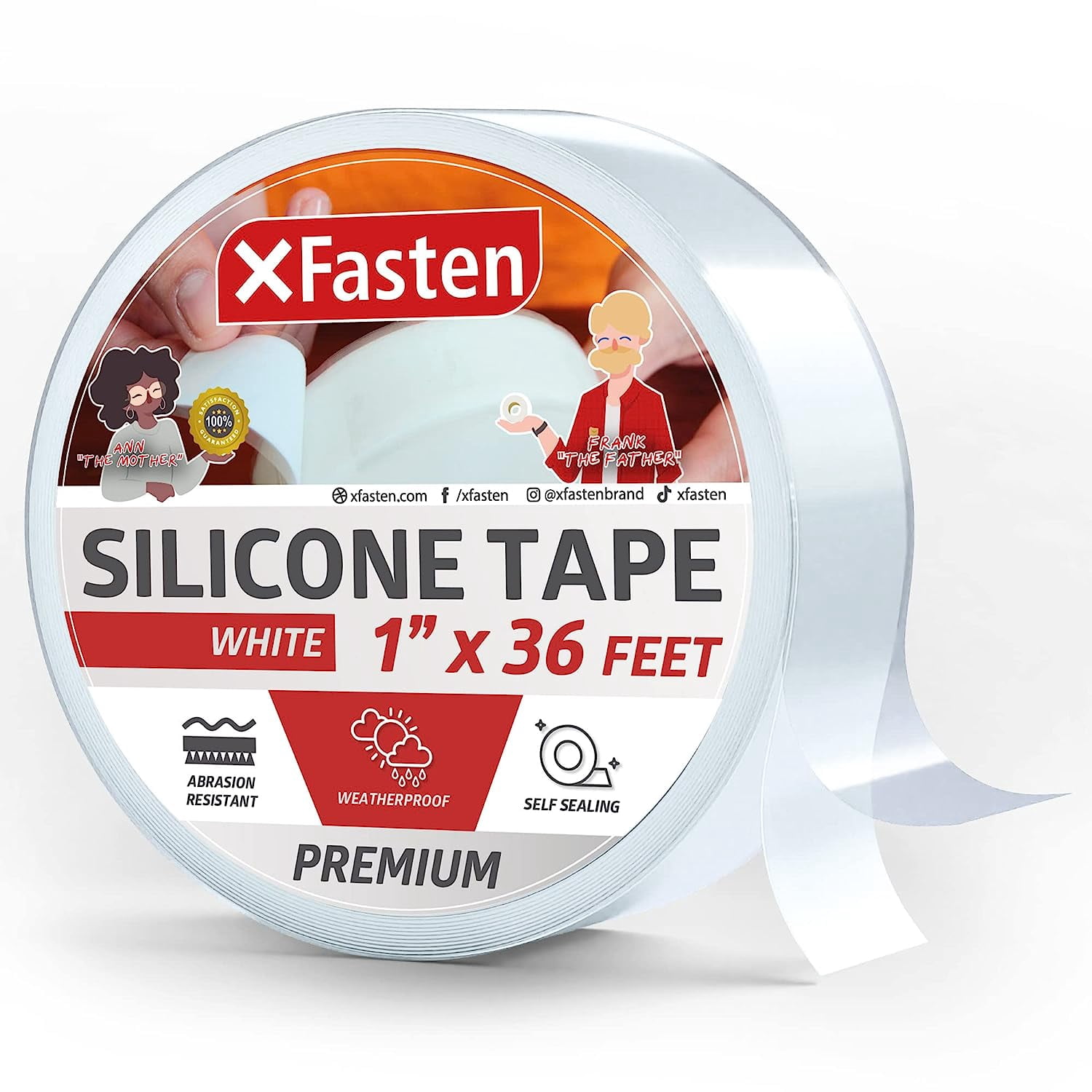 XFasten Self Fusing Silicone Tape White 1" X 36-Foot, Silicone Tape for ...
