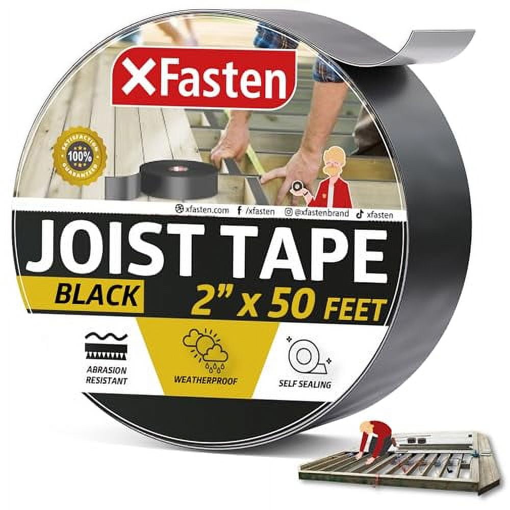 XFasten Waterproof Joist Tape, 2" x 50 ft, Single Roll, 1.5" Paper Core ...