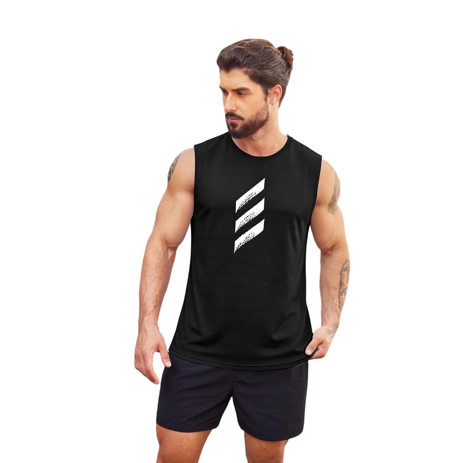 XFeng Mens Drop Arm Tank Tops Gym Workout Sleeveless Muscle Shirts Cut ...
