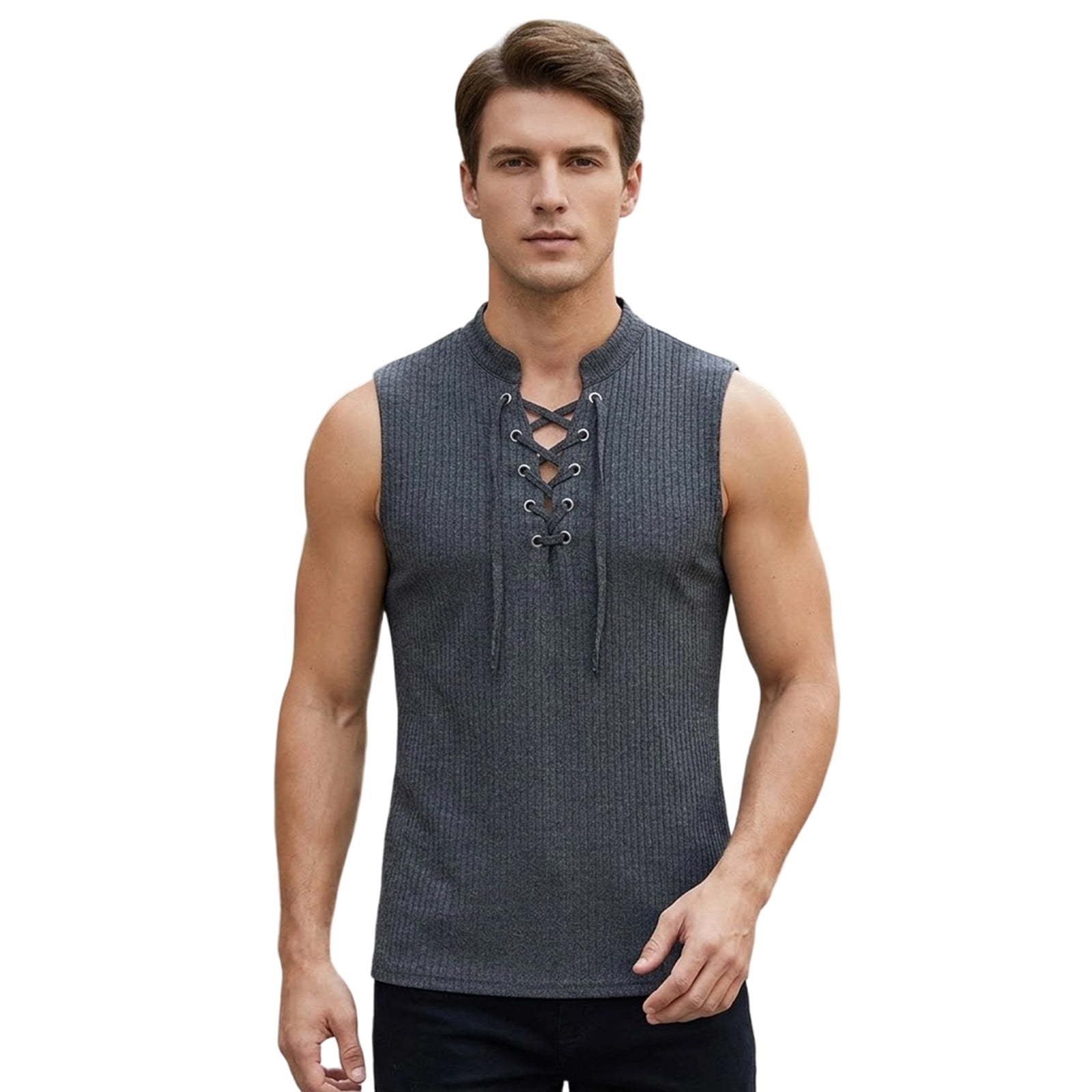 XFeng Mens Drop Arm Tank Tops Gym Workout Sleeveless Muscle Shirts Cut ...
