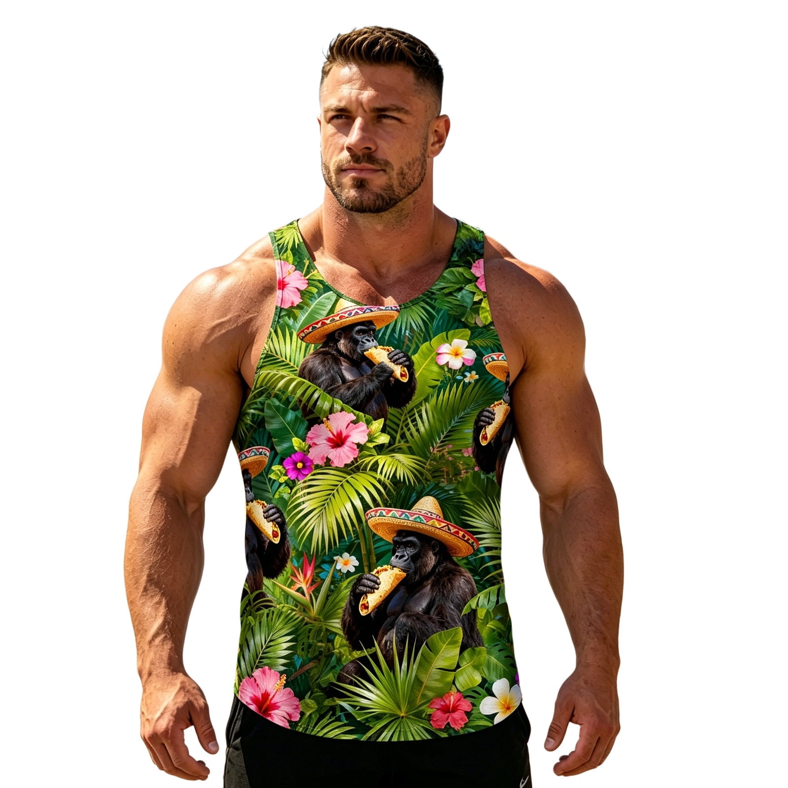 XFeng Mens Drop Arm Tank Tops Gym Workout Sleeveless Muscle Shirts Cut ...