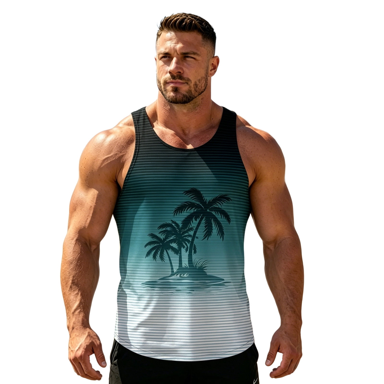XFeng Mens Drop Arm Tank Tops Gym Workout Sleeveless Muscle Shirts Cut ...