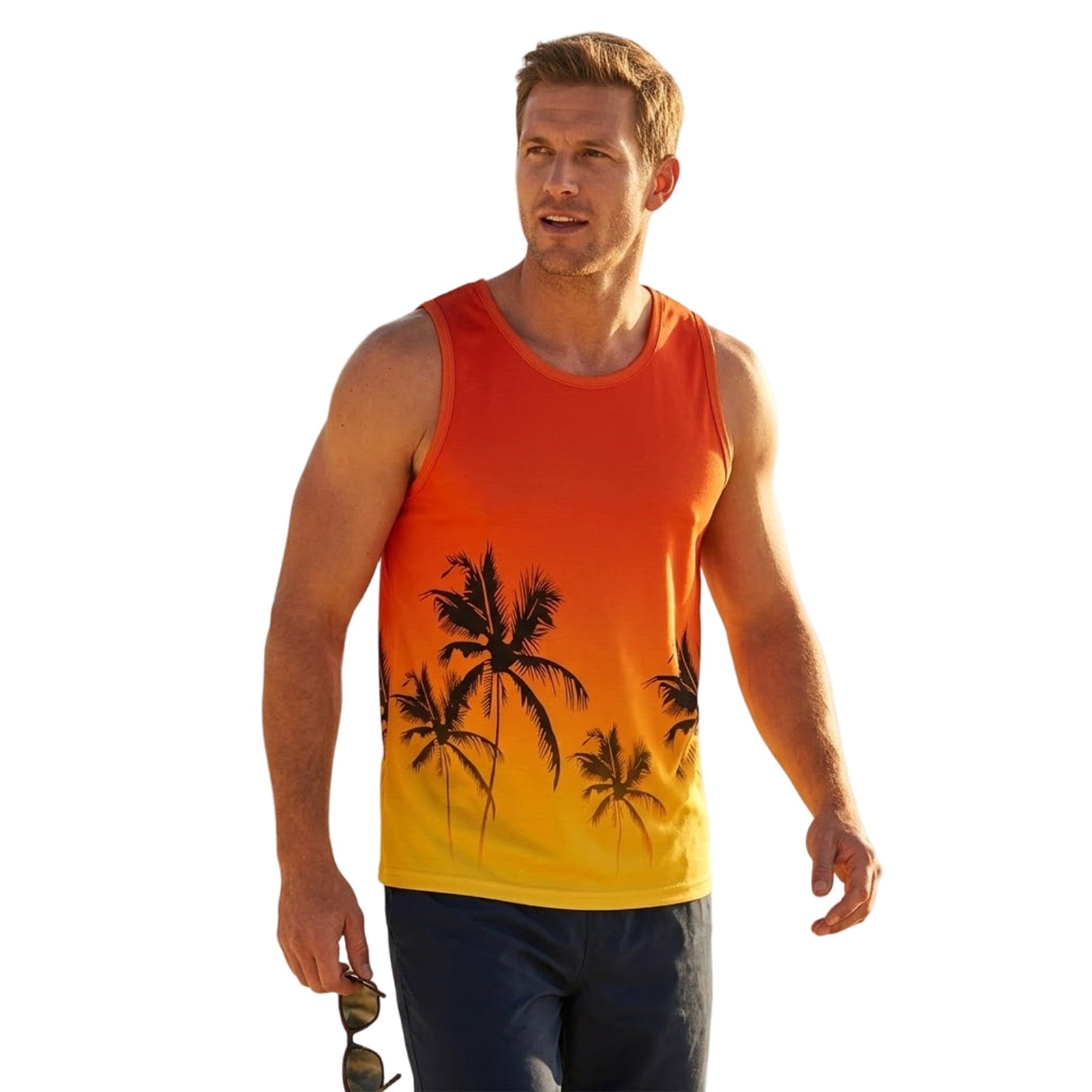 XFeng Mens Drop Arm Tank Tops Gym Workout Sleeveless Muscle Shirts Cut ...