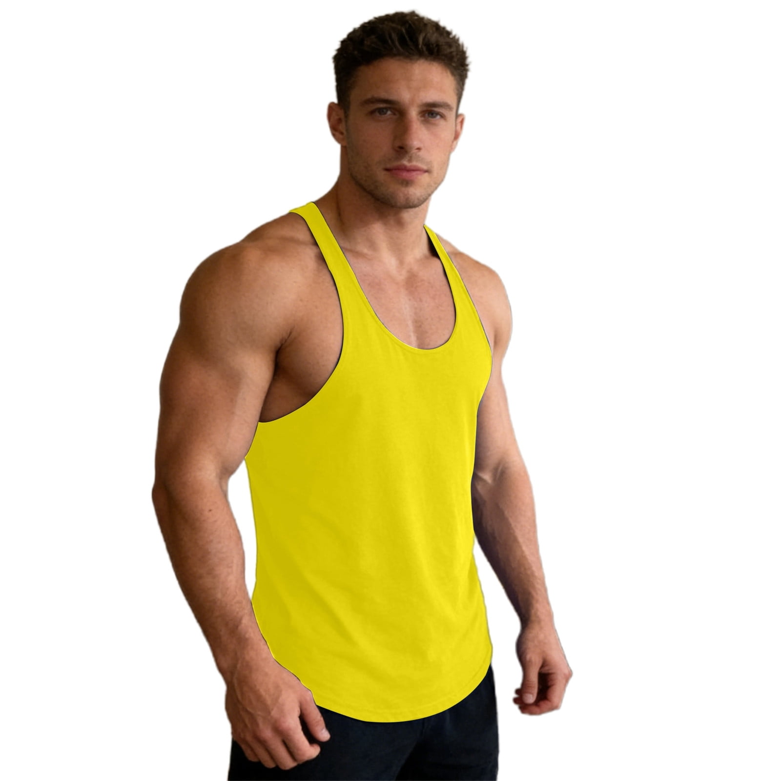 XFeng Mens Drop Arm Tank Tops Gym Workout Sleeveless Muscle Shirts Cut ...