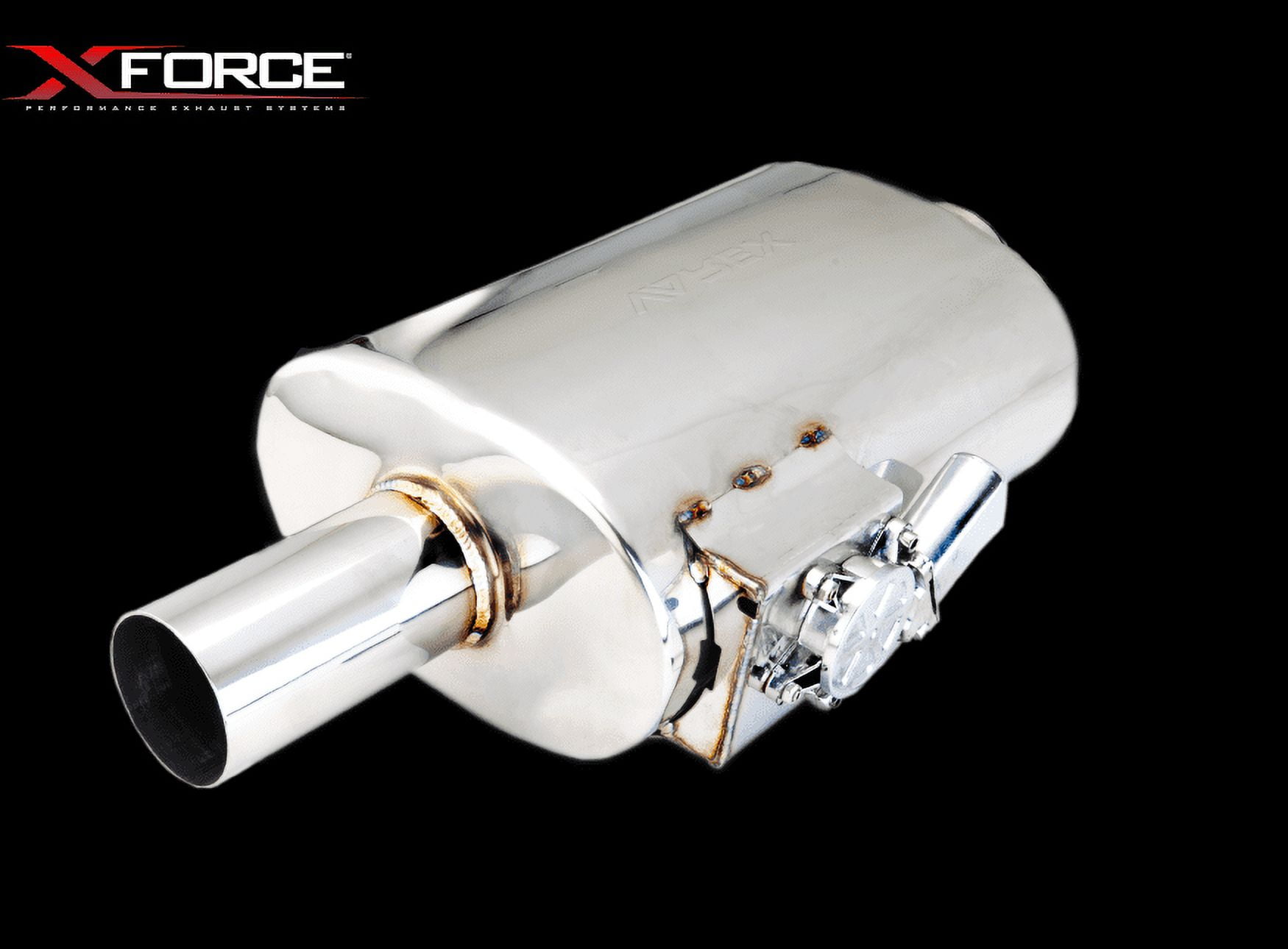 XForce VMK40-250 Varex Universal Oval Muffler, 2.5" Flanged Inlet, 2.5 ...