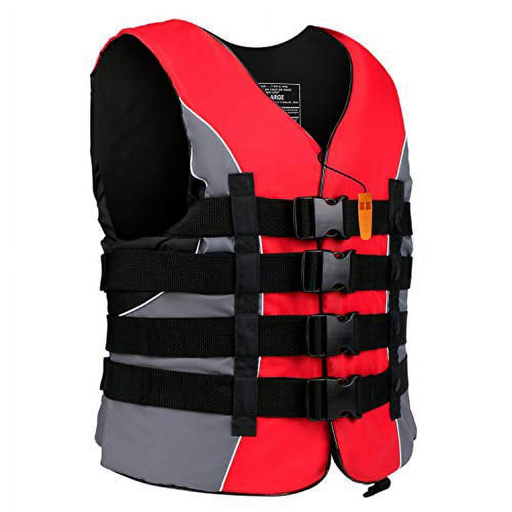 X-GEAR Adult Life Jacket, Red, 4XL, Lightweight, Durable Straps ...