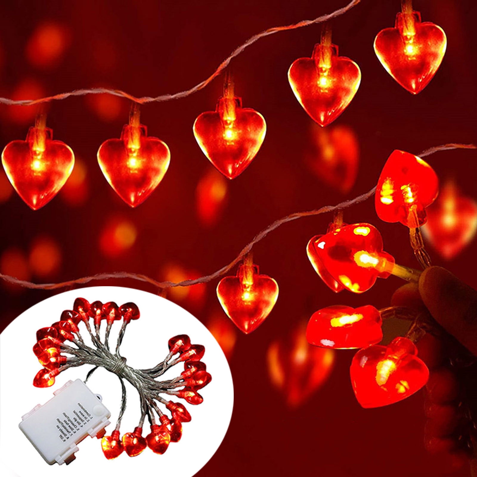 XGFHYJEH 2PCS 10 LED 1.5M Valentines Day Decorations Lights, Valentines ...