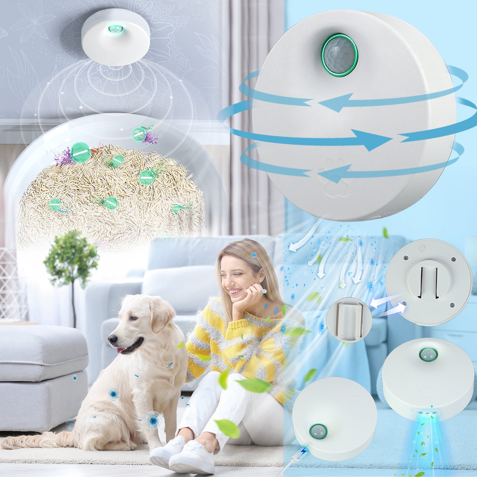 XGFHYJEH Air Purifier for Large Rooms Bedroom Bathroom Dining Room ...