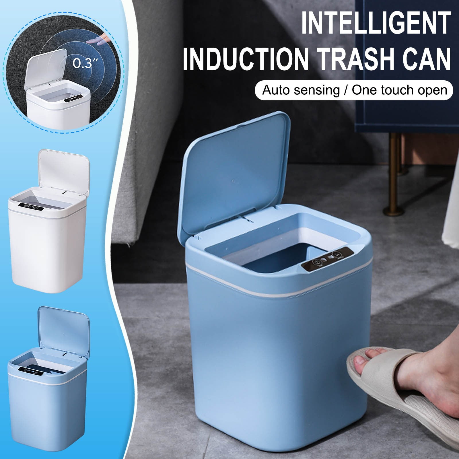 XGFHYJEH Bathroom Trash Can With Lid Kitchen Garbage Can 13 Gallon ...