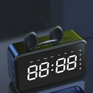 Portable Bluetooth Speaker, Mirror Clock, Dimmable LED Display, TF Card ...
