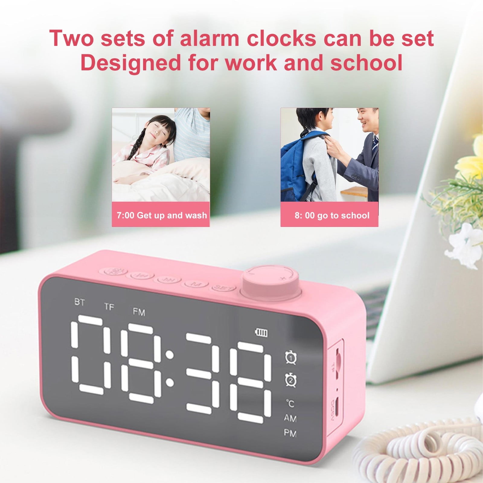 XGFHYJEH Digital Clocks, Alarm Clock, Alarm Clock for Heavy Sleepers ...