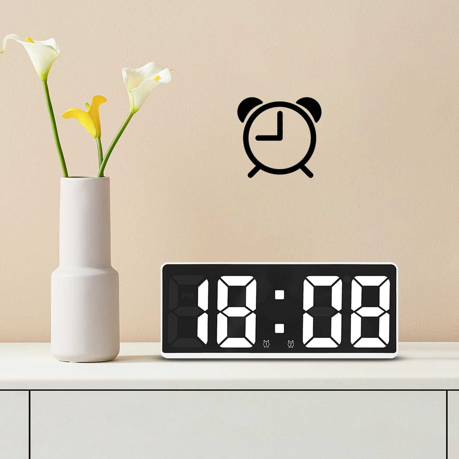 XGFHYJEH Digital Clocks, Alarm Clock, Alarm Clock for Heavy Sleepers ...