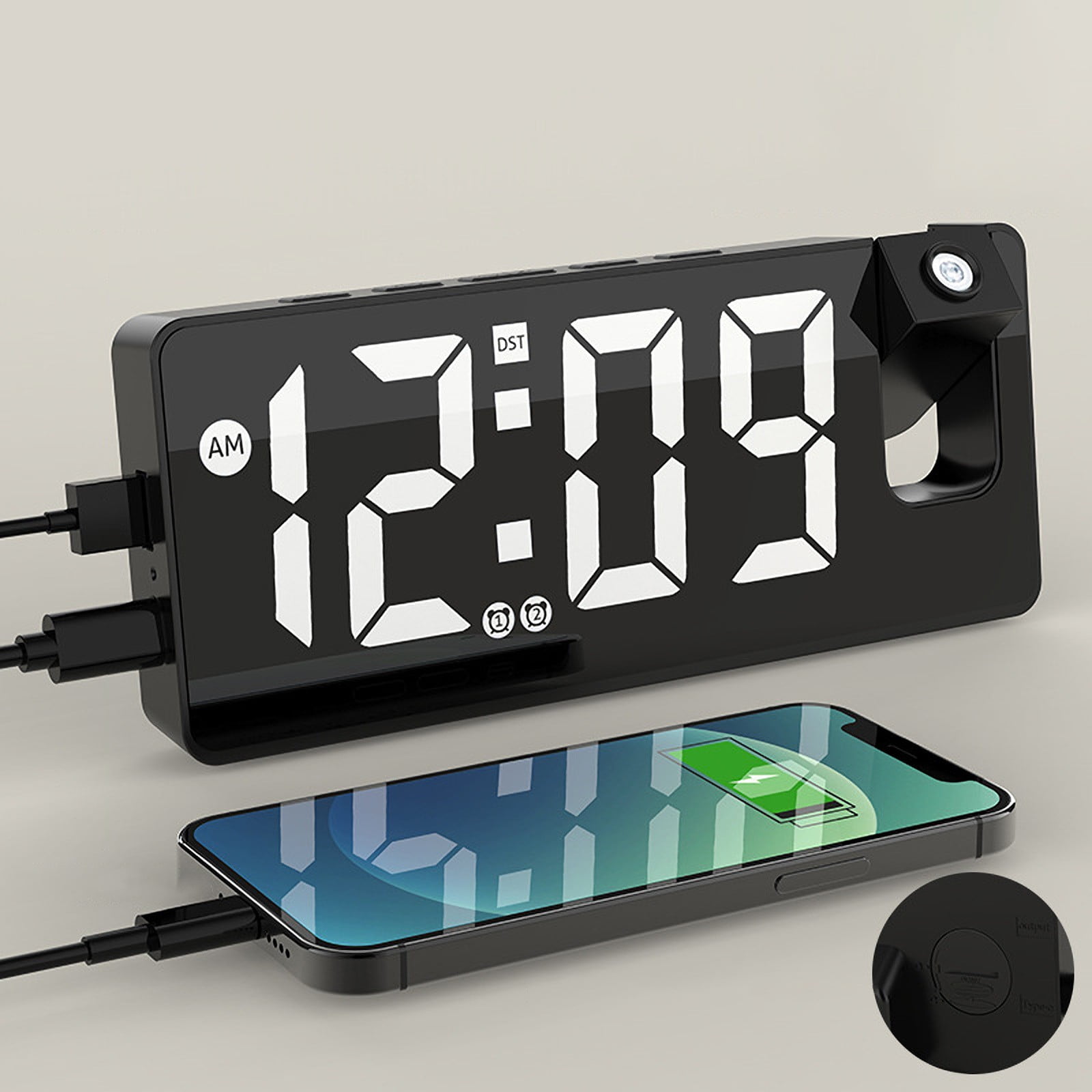 XGFHYJEH Digital Clocks, Alarm Clock with Projection on Ceiling, Alarm ...