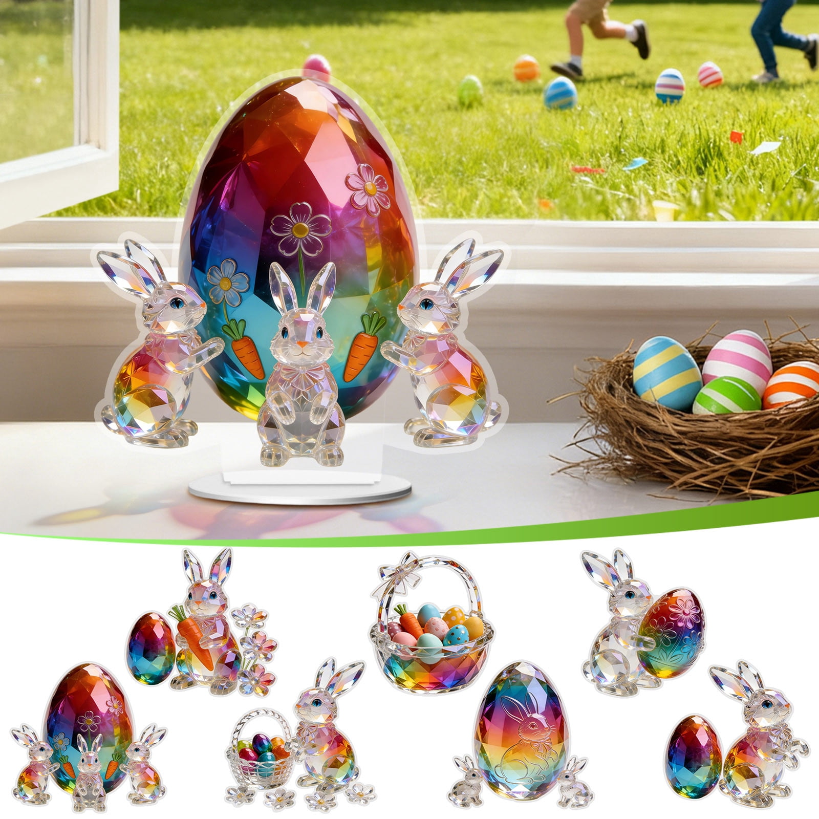 XGFHYJEH Easter Desktable Decoration Double-Sided Acrylic Table ...