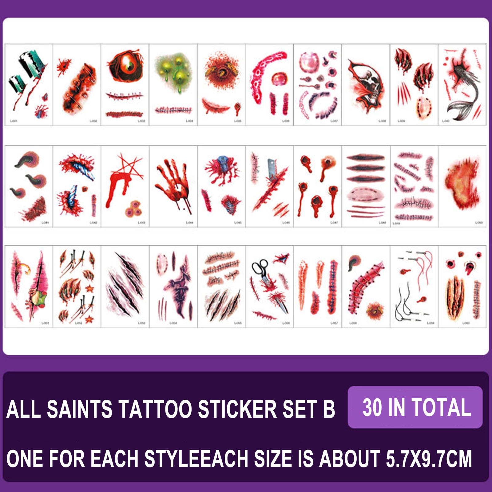 XGFHYJEH Halloween Decorations Fake Temporary Tattoos Stickers ...