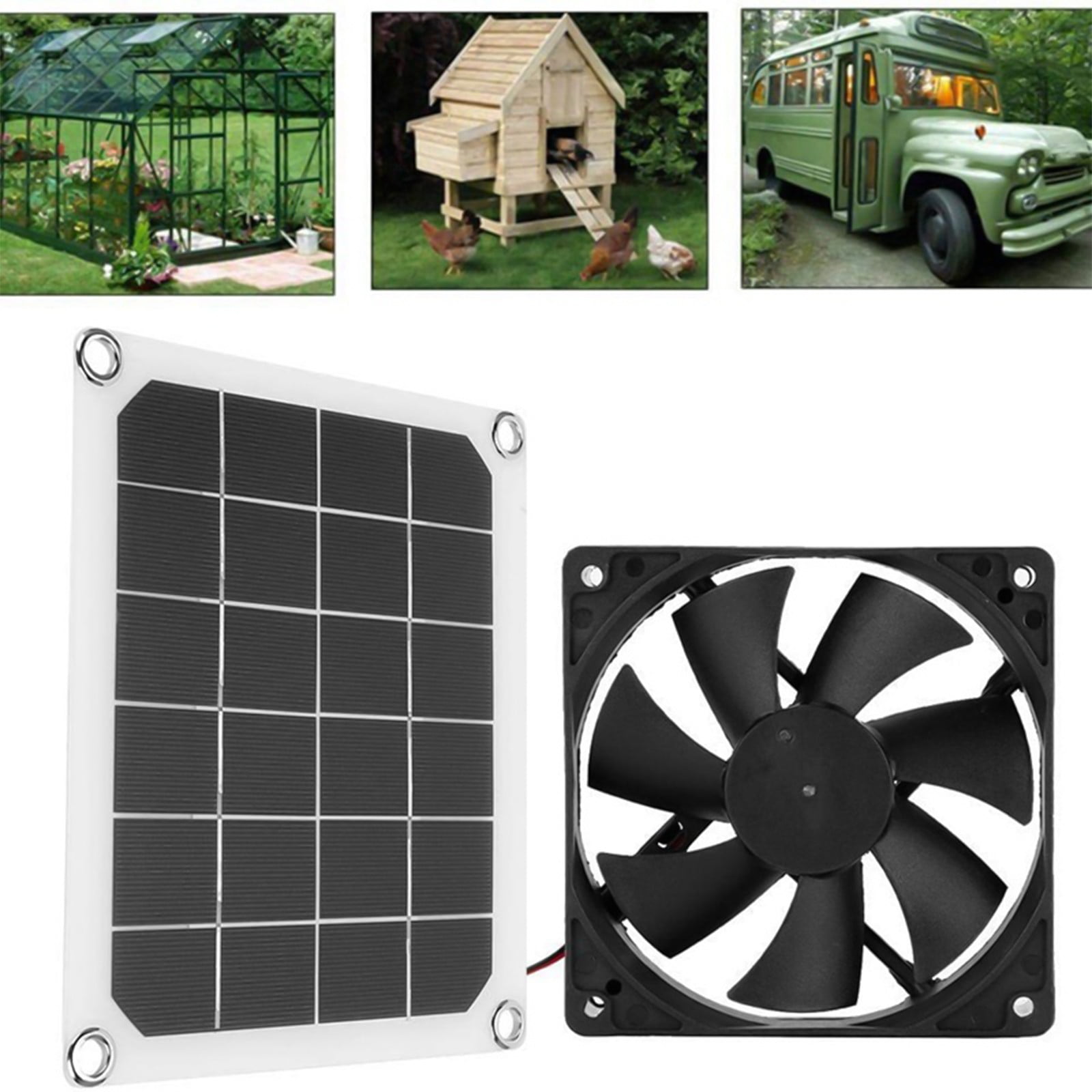 XGFHYJEH Solar Panel Fan Kit, Waterproof Solar Panel Ventilation Case ...