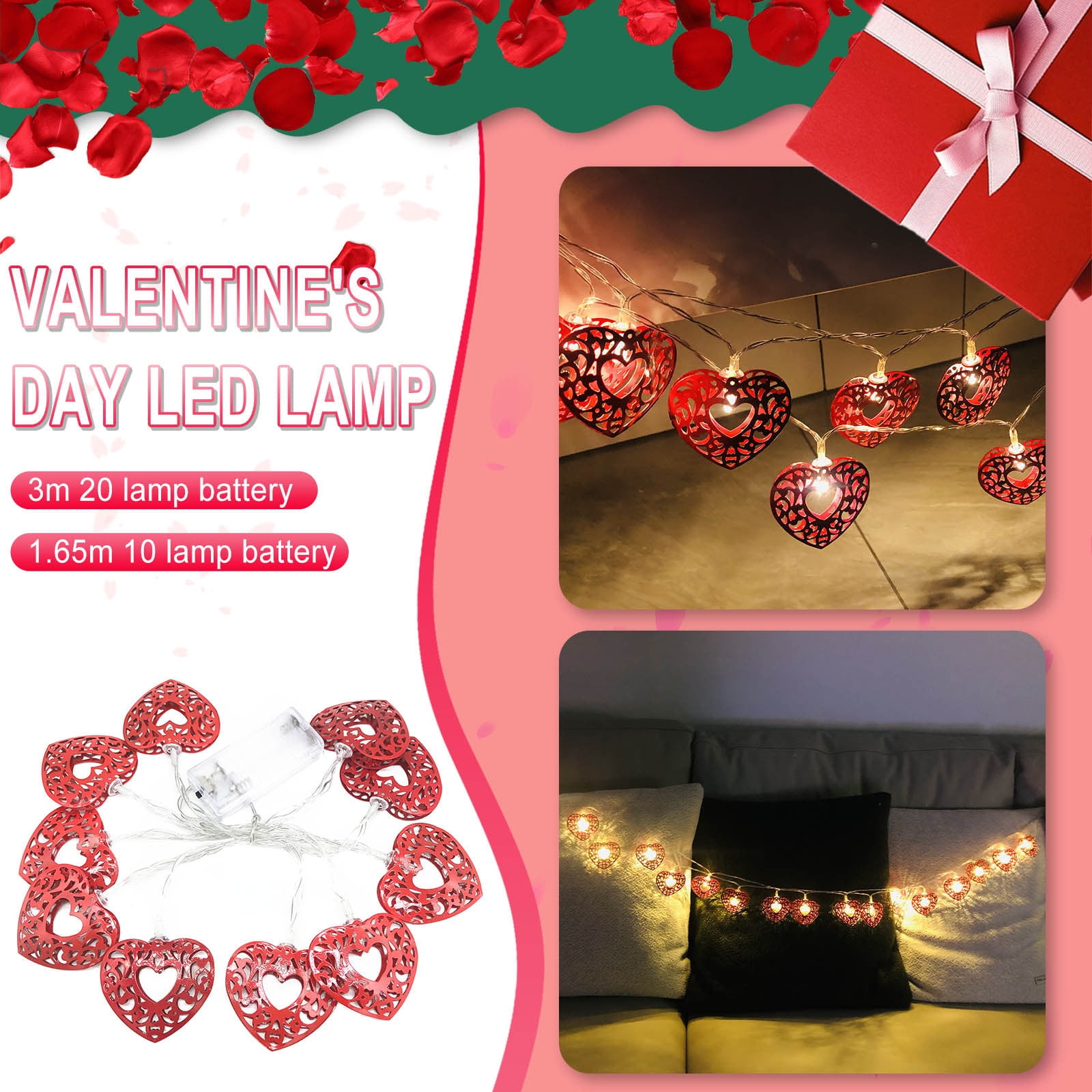 XGFHYJEH Valentines Day Decorations Lights, Valentines Day Lights ...